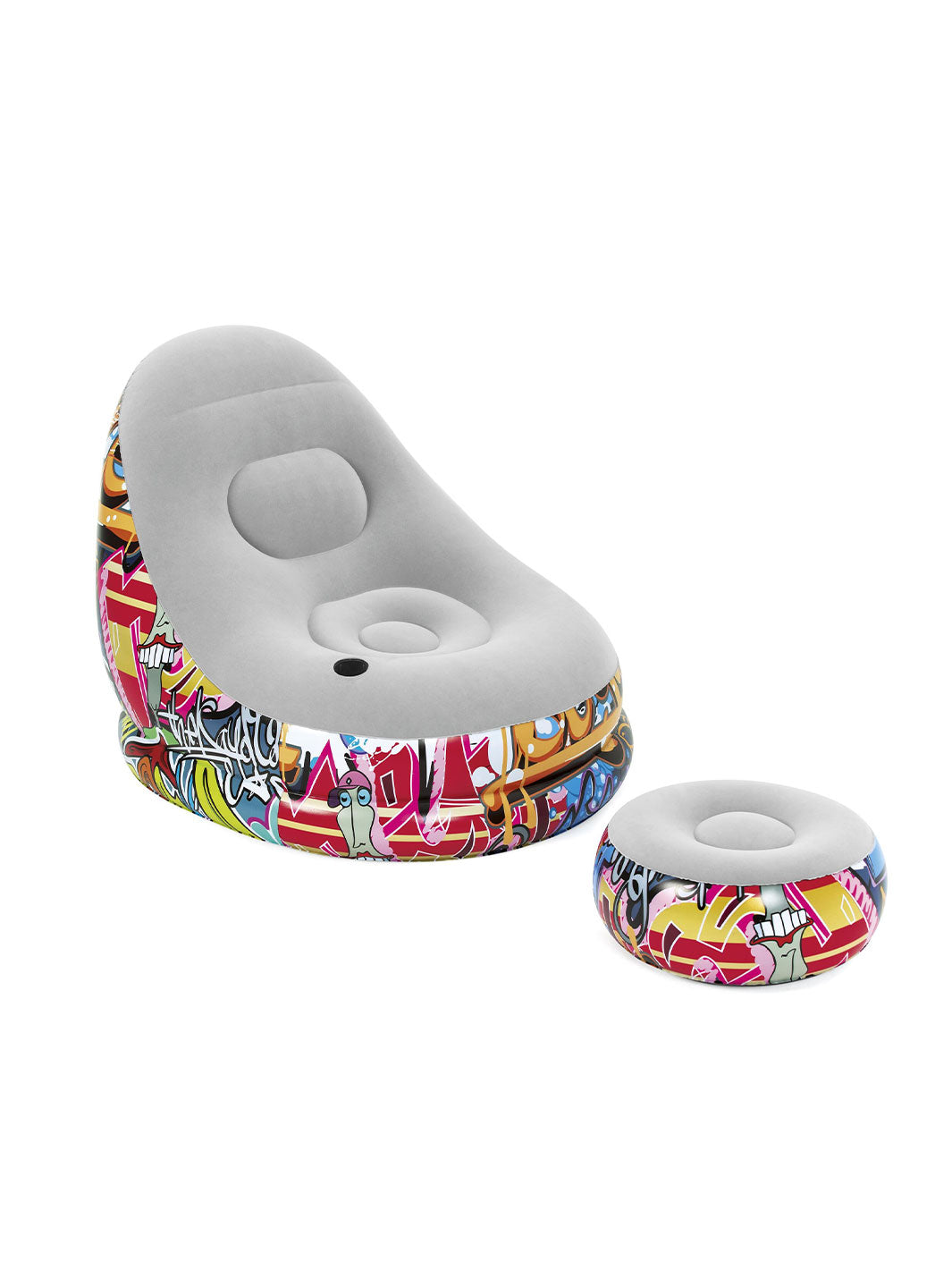 Sillón inflable con reposa pies y portavasos 1.21m x 1.00m x 86cm - Gr ...